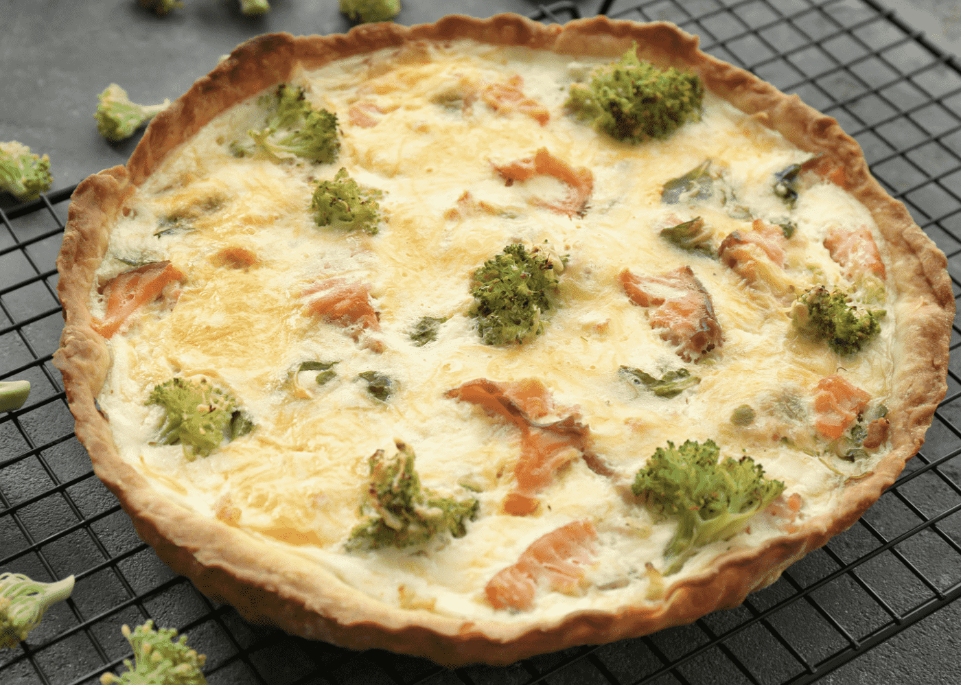 Salmon Broccoli Quiche - Manettas Seafood Market